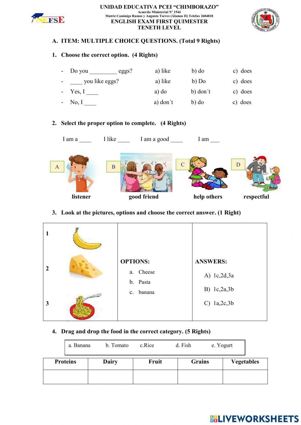 English exam 1839724 | ROLANDO MANCHENO | Live