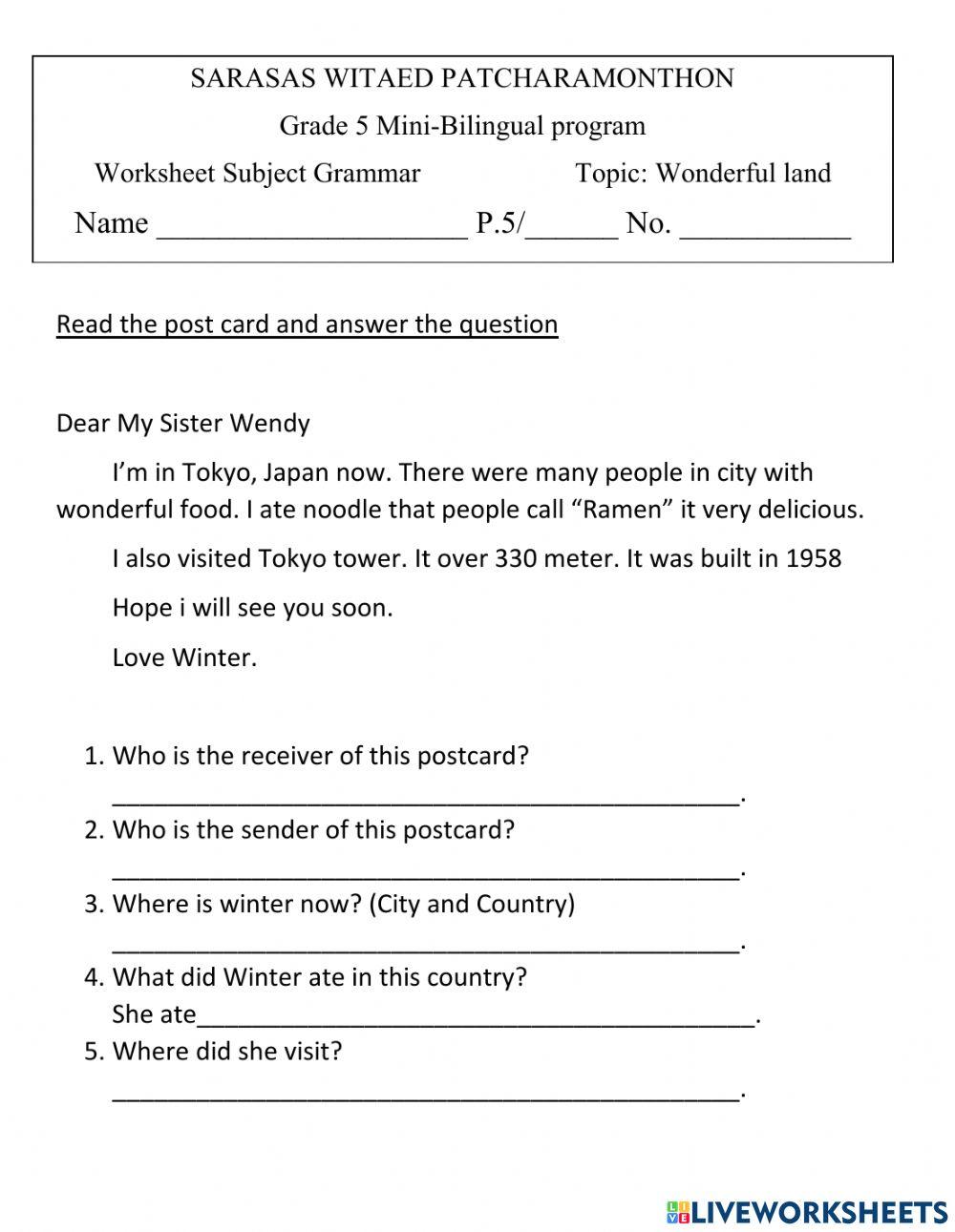 Wonderful land Japan worksheet | Live Worksheets