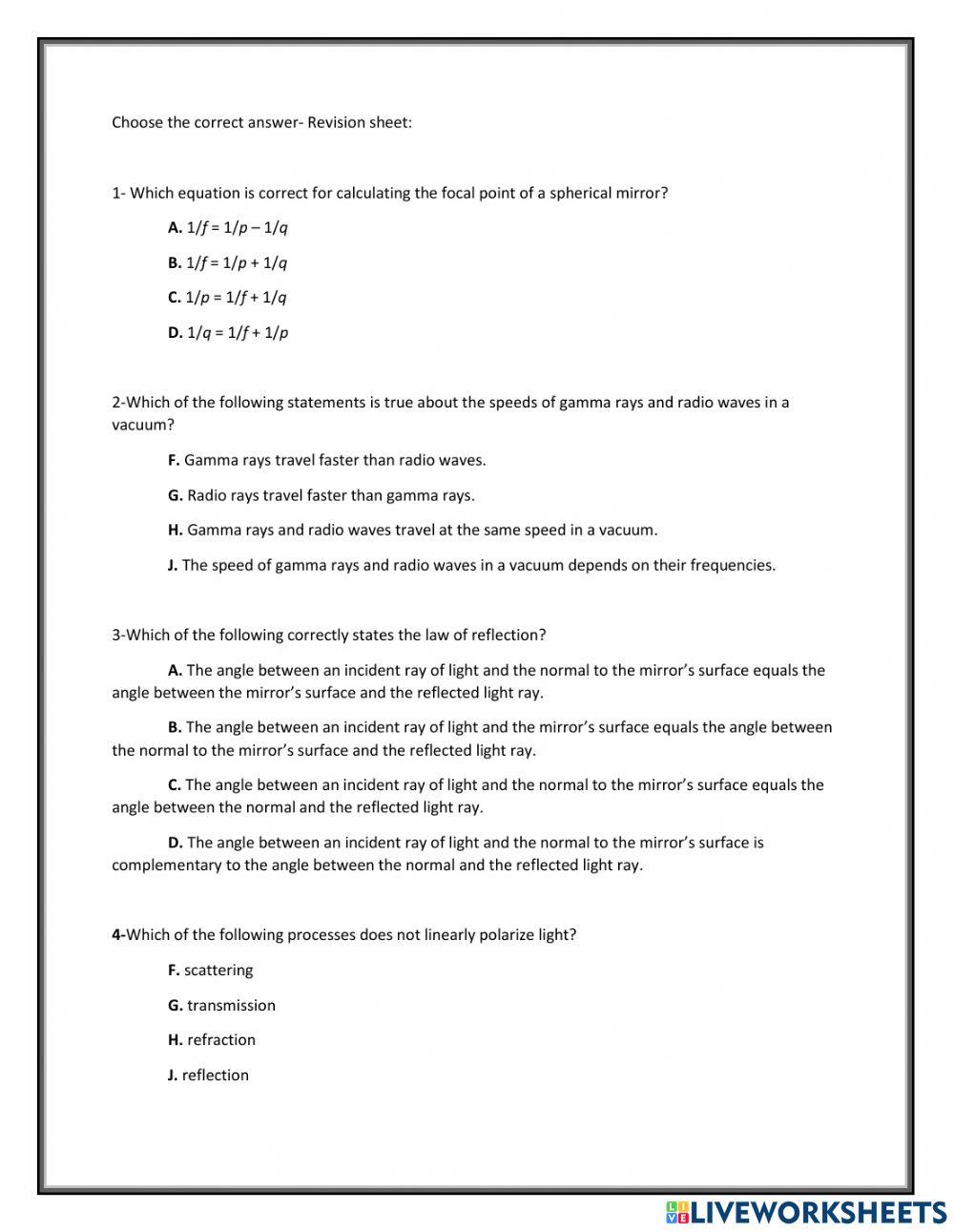 Grade 11 revision online exercise for | Live Worksheets