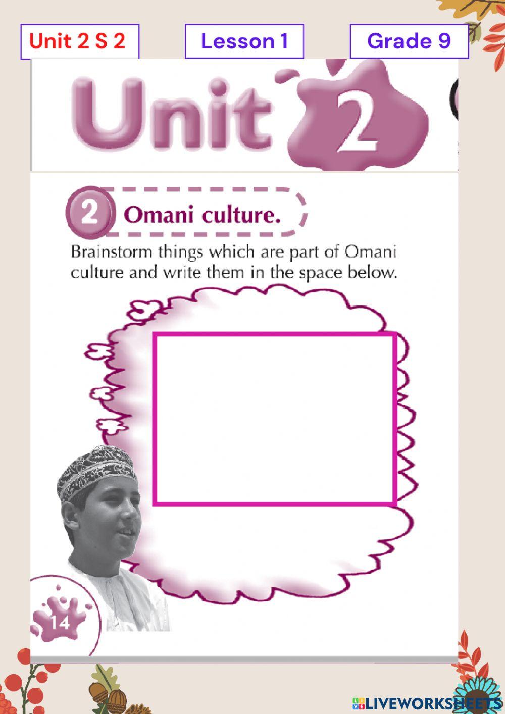 Unit 2 Lesson 1 G 9 S 2( Skills Book P 14 ) worksheet | Live Worksheets