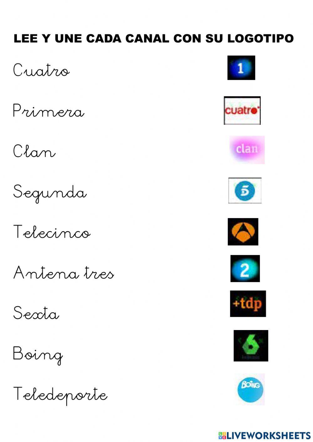 Canales de televisión worksheet | Live Worksheets