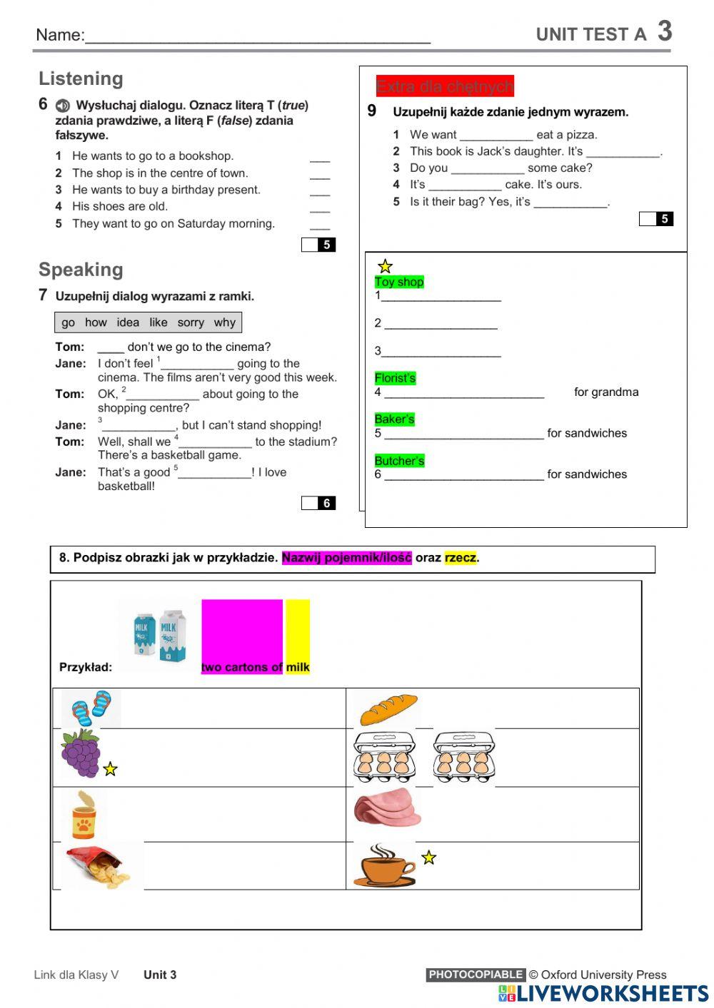 Link 5 Unit 3 t… | Free Interactive Worksheets | 3539559