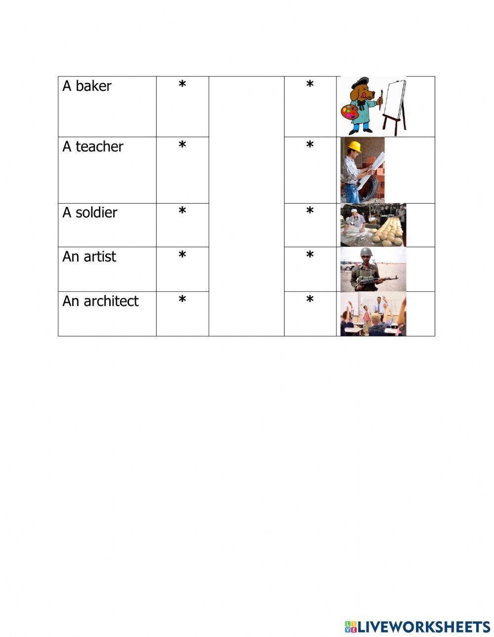 Jobs online exercise for 6 | Live Worksheets