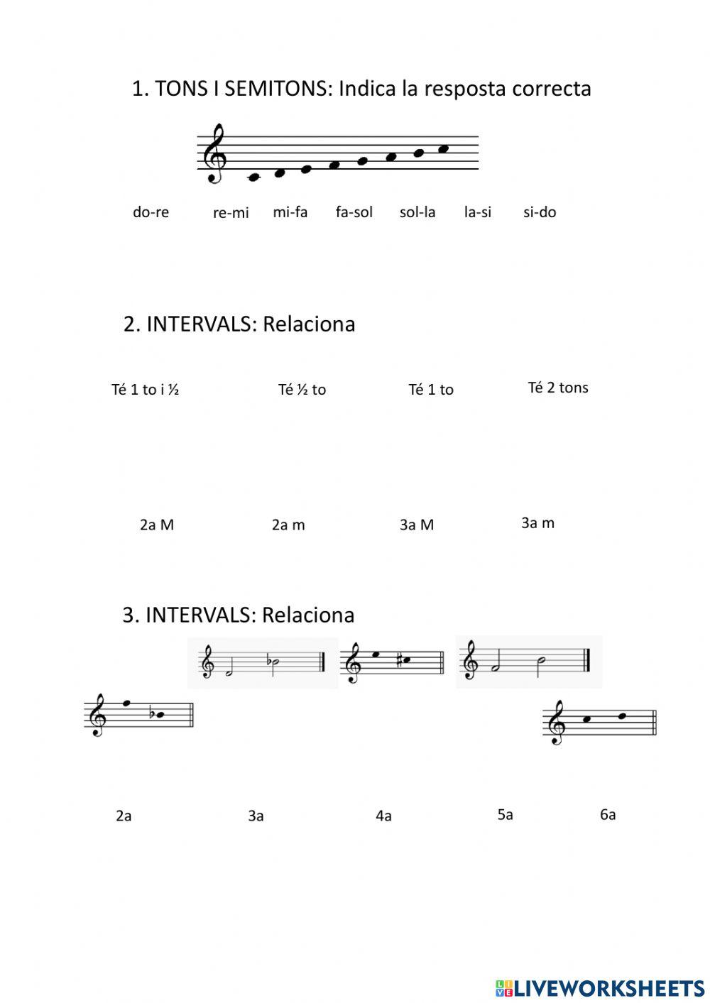 Intervals 1840863 | GEMMA RUIZ PUIG | Live Worksheets