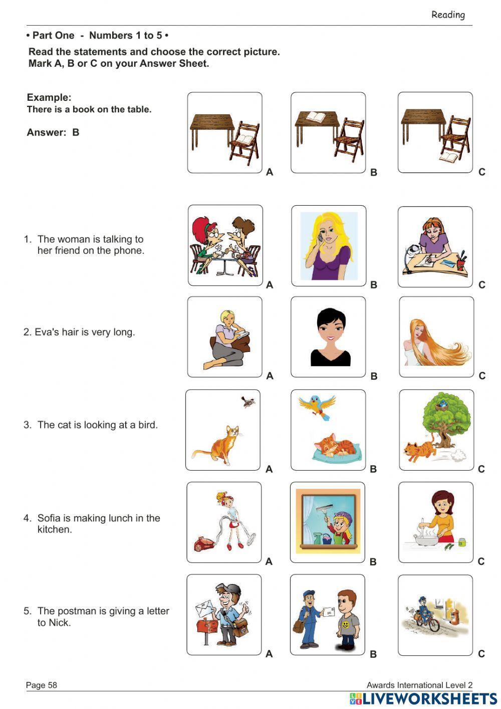 AWARDS LEVEL 2 TEST JUNE 2017 worksheet | Live Worksheets