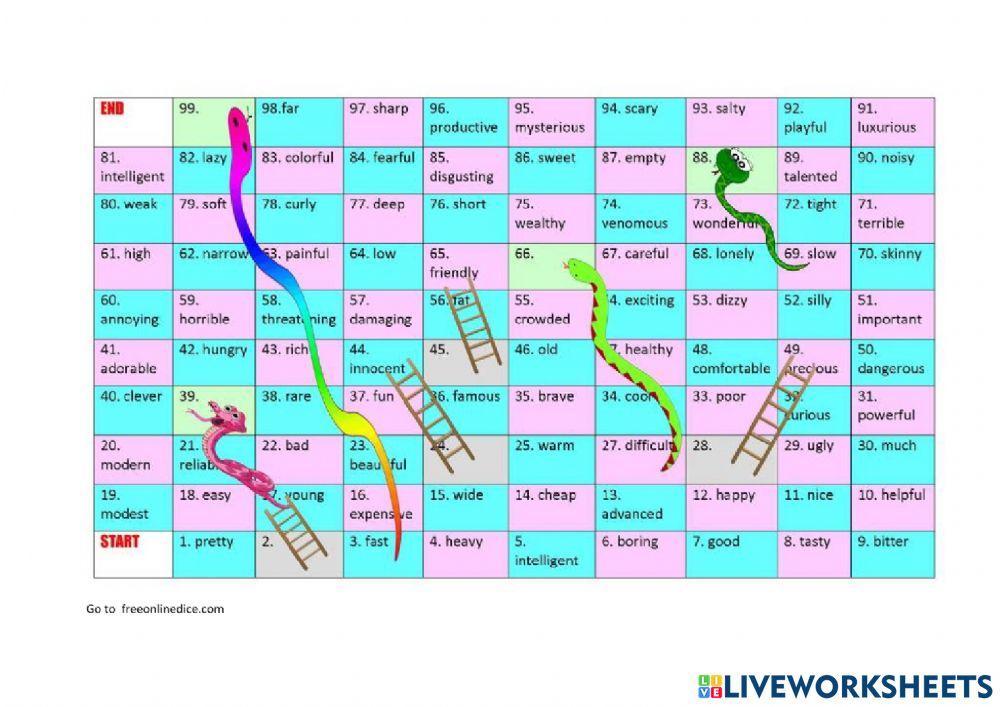 Forming Degrees of Adjectives game worksheet | Live Worksheets