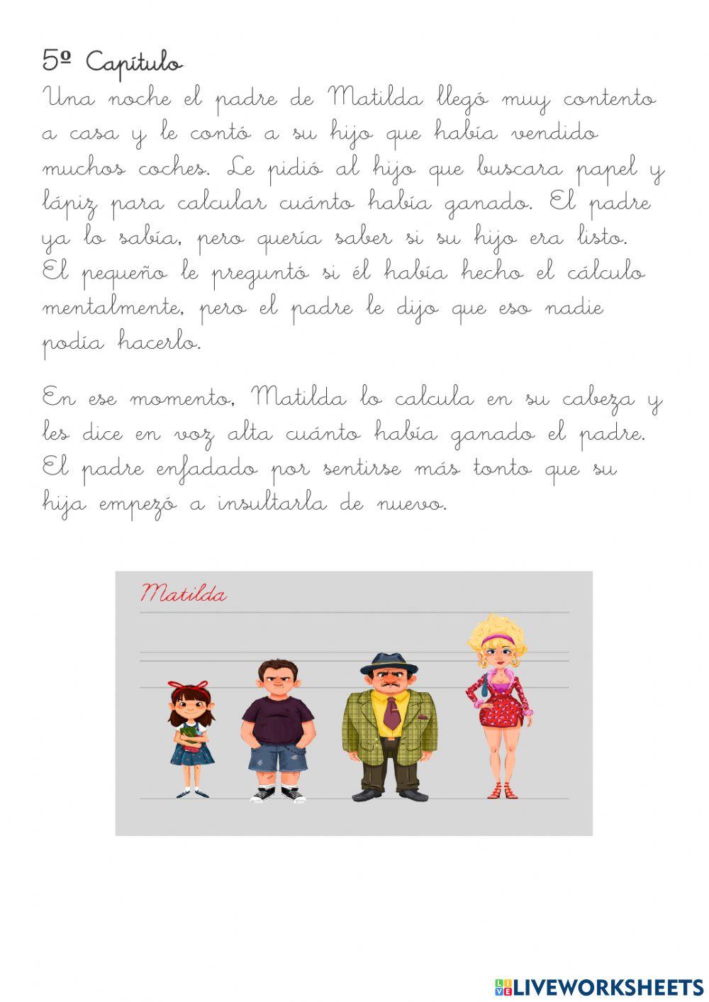 Matilda Lengua Castellana worksheet | Live Worksheets