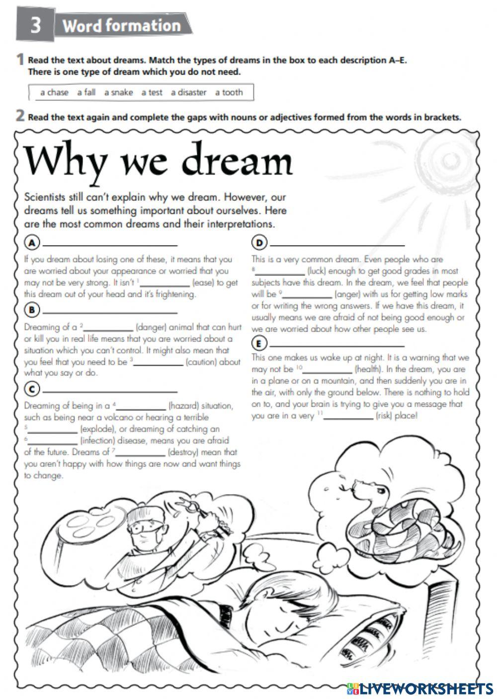 Why do we dream… | Free Interactive Worksheets | 1841794