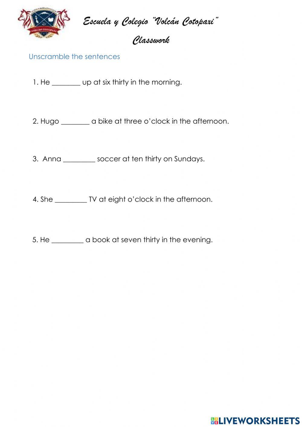 Routines:3rd pe… | Free Interactive Worksheets | 1861160