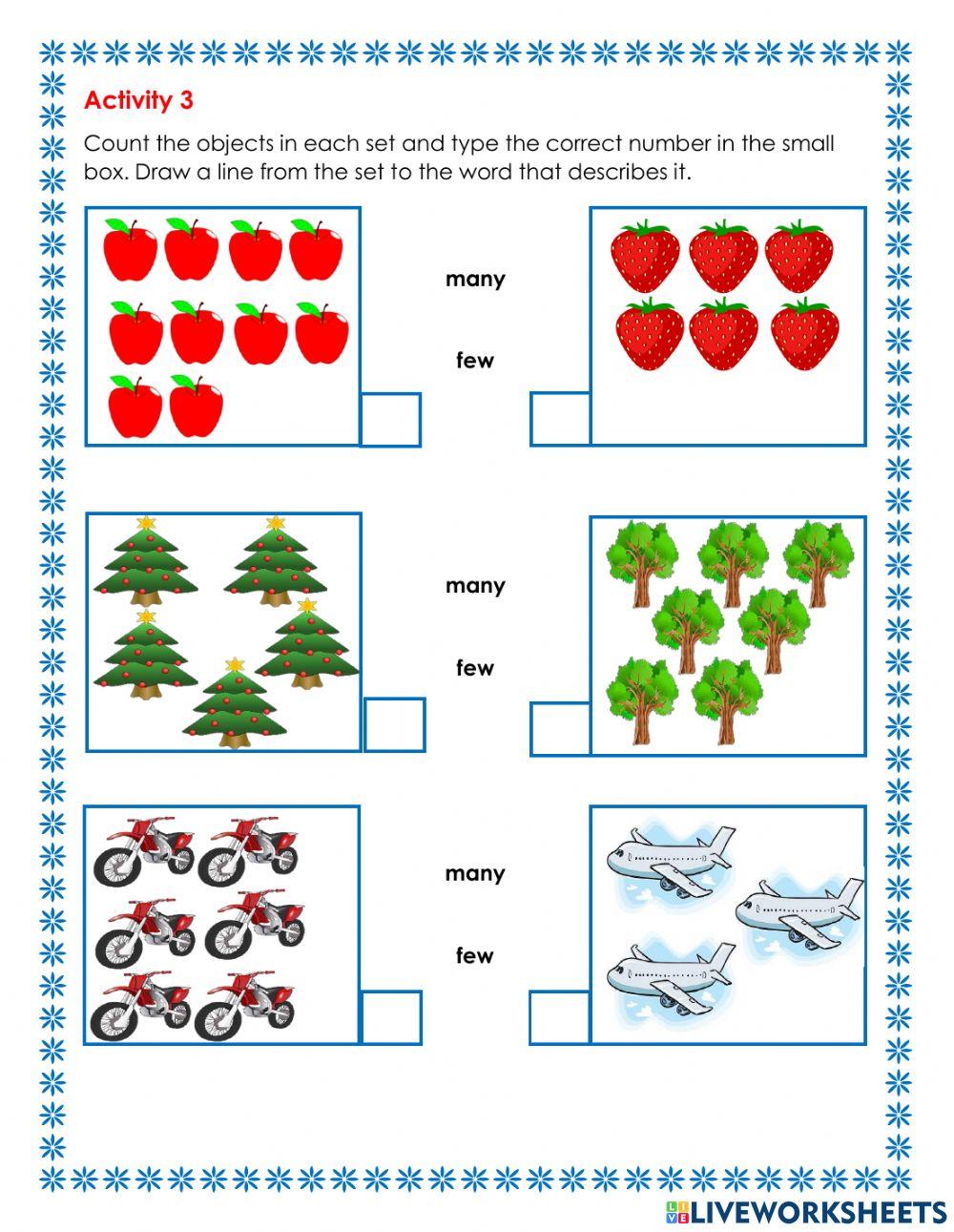 many and few objects