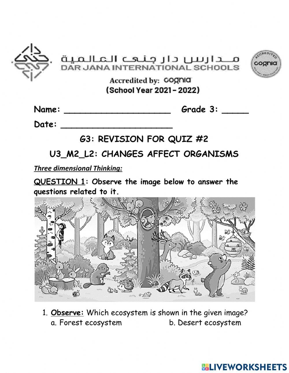 G3-U3-M2-L2: REVISION WORKSHEET online exercise for | Live Worksheets