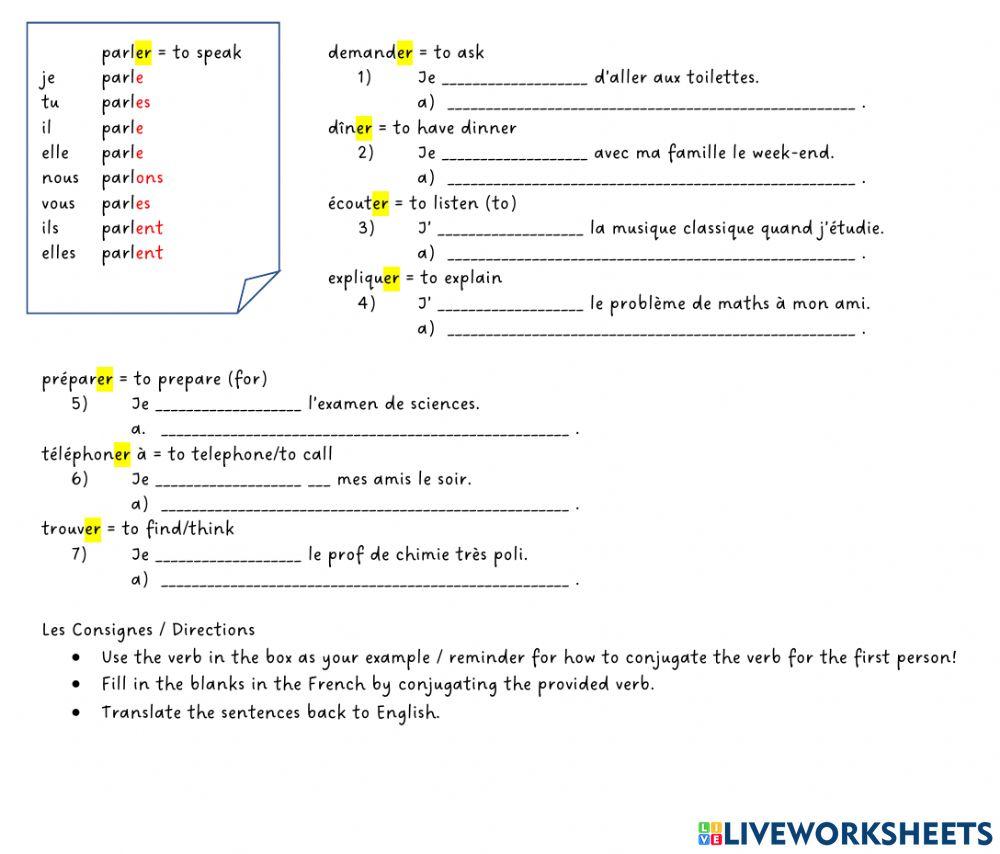 1862673 | F1 Verb practice -er 3 | lechouchou