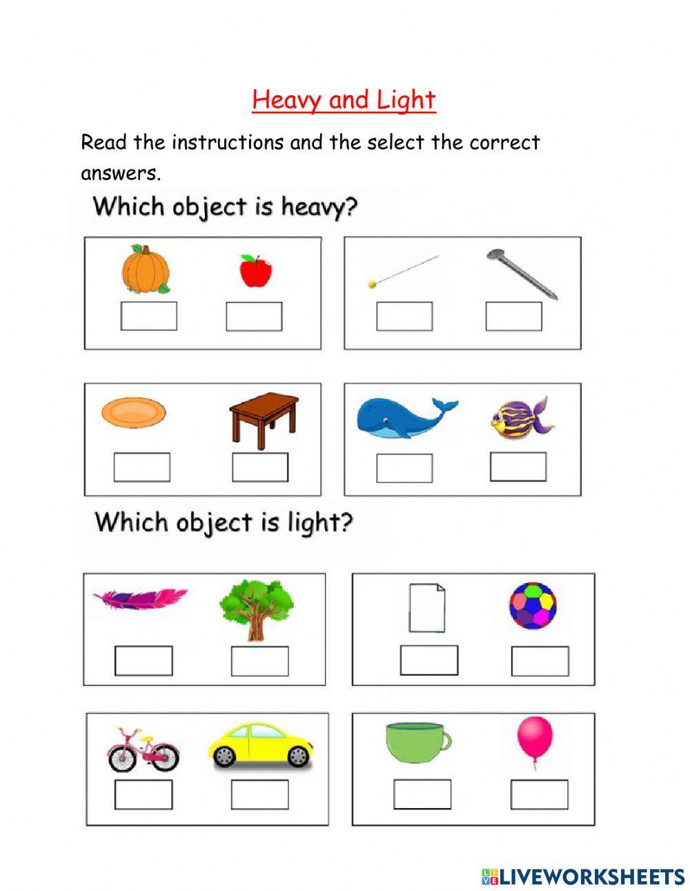 Heavy And Light Online Exercise For Kindergarten Live Worksheets heavy-and-light-online-exercise-for-kindergarten-live-worksheets
