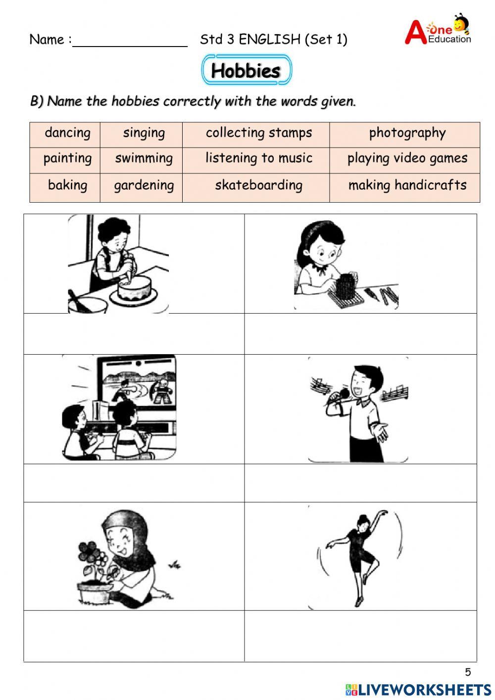 Std 3 ENG (March Set 1) worksheet | Live Worksheets