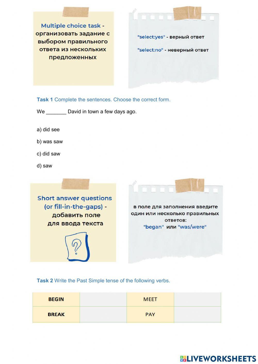 Instruction worksheet for 3-11 | Live Worksheets