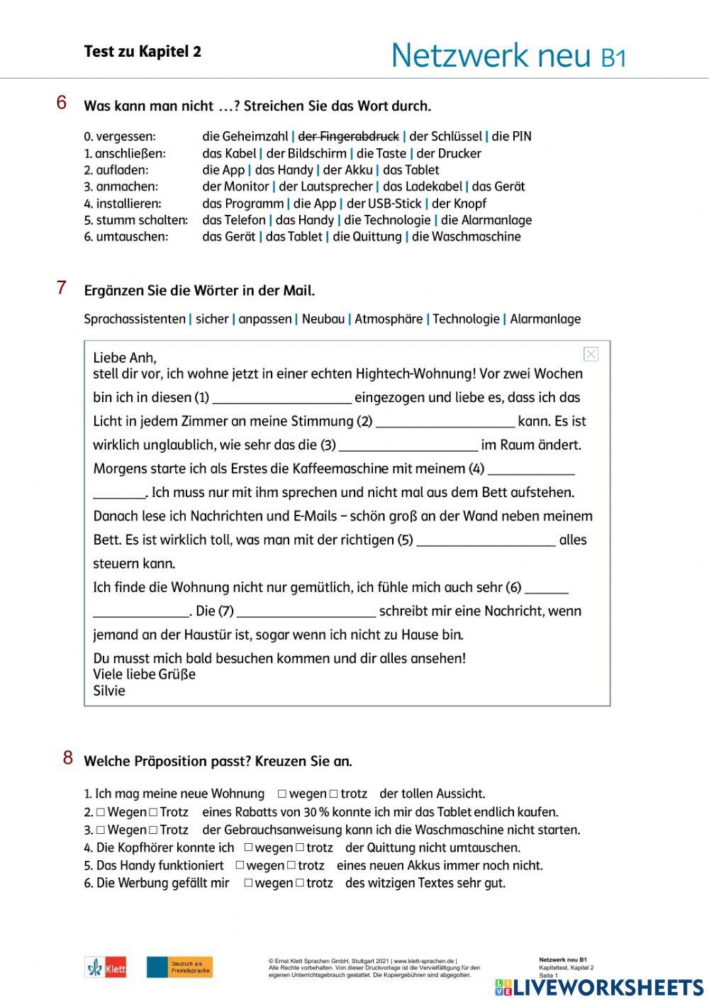 Test B1.1 | Free Interactive Worksheets | 1863253