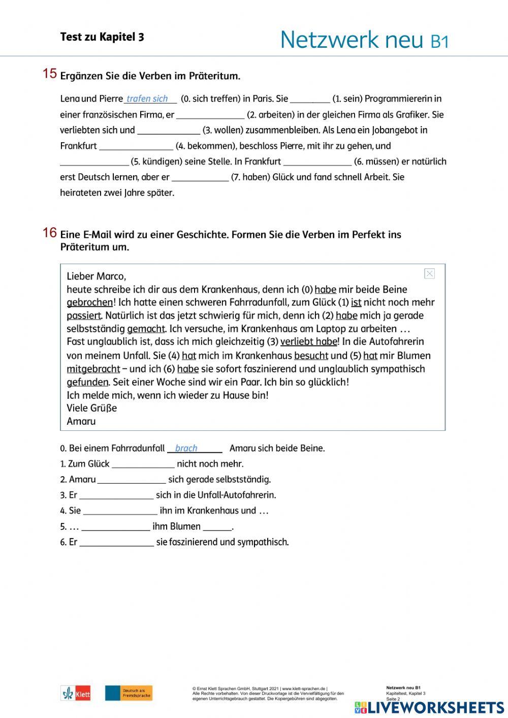 Test B1.1 | Free Interactive Worksheets | 1863253