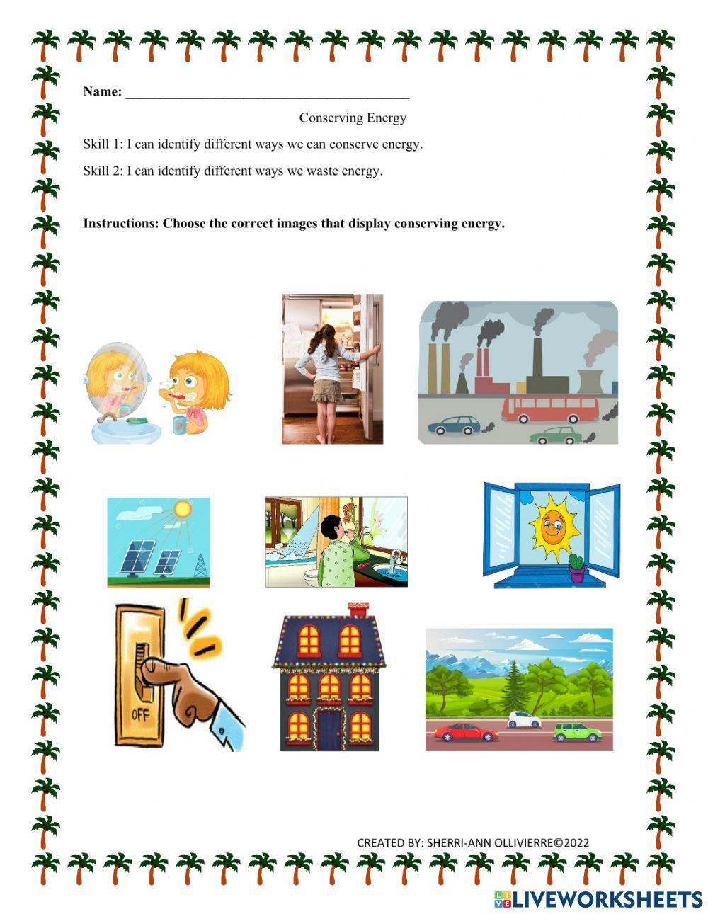 Conserving Ener… | Free Interactive Worksheets | 1863275