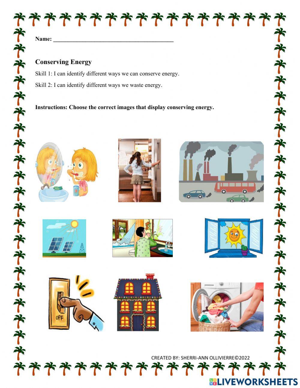 Conserving Ener… | Free Interactive Worksheets | 1863417