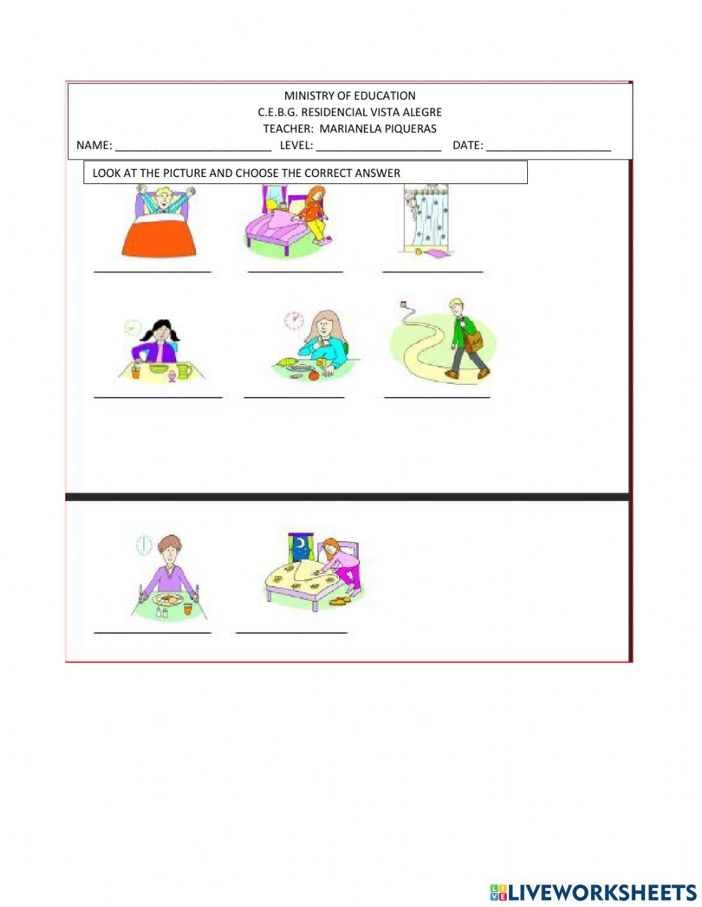 healthy habits online exercise for | Live Worksheets