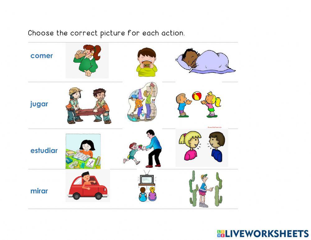 Actions in Spanish online exercise for | Live Worksheets
