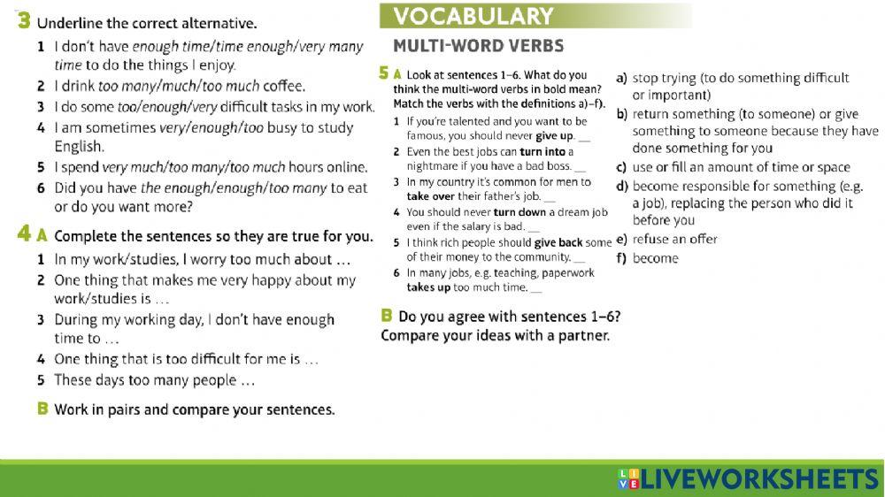 UNIT 8.2 Multi word verbs 1863606 | TeacherYiorch | Live