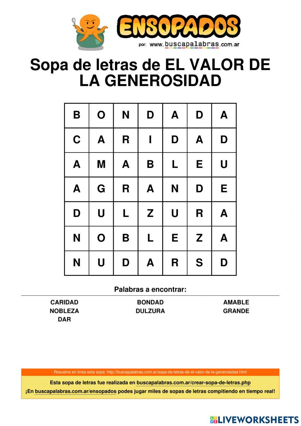 generosidad valor