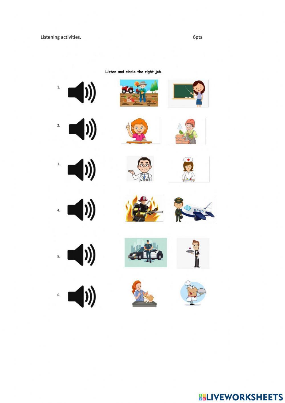 Job and occupation online worksheet | Live Worksheets