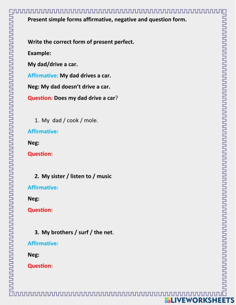 Present simple … | Free Interactive Worksheets | 1863928