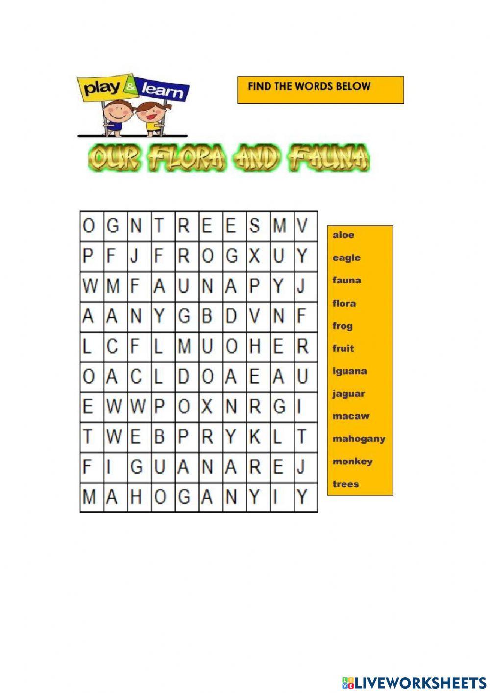 FLORA AND FAUNA online exercise for | Live Worksheets