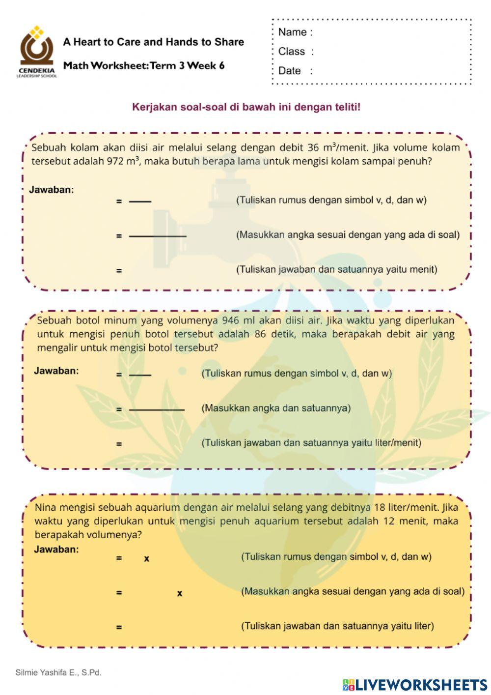 Latihan Soal Materi Debit worksheet | Live Worksheets