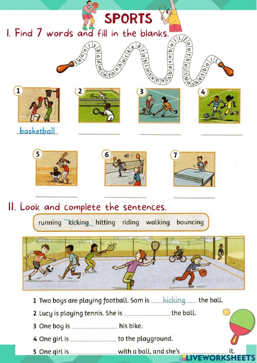 Sports - Starters online exercise for | Live Worksheets
