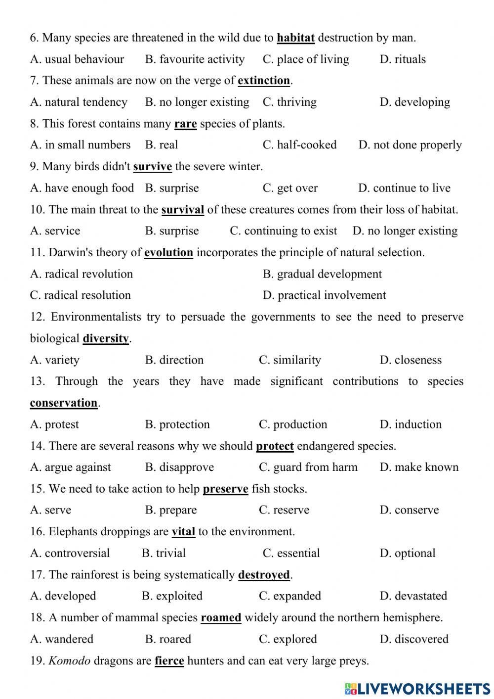 E12U6-Ex worksheet | Live Worksheets