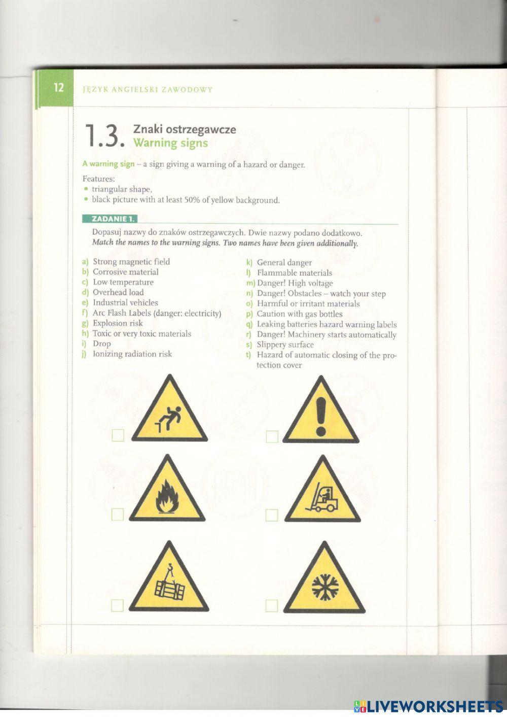 1864492 | Safety signs | MagdaJamrych | LiveWorksheets