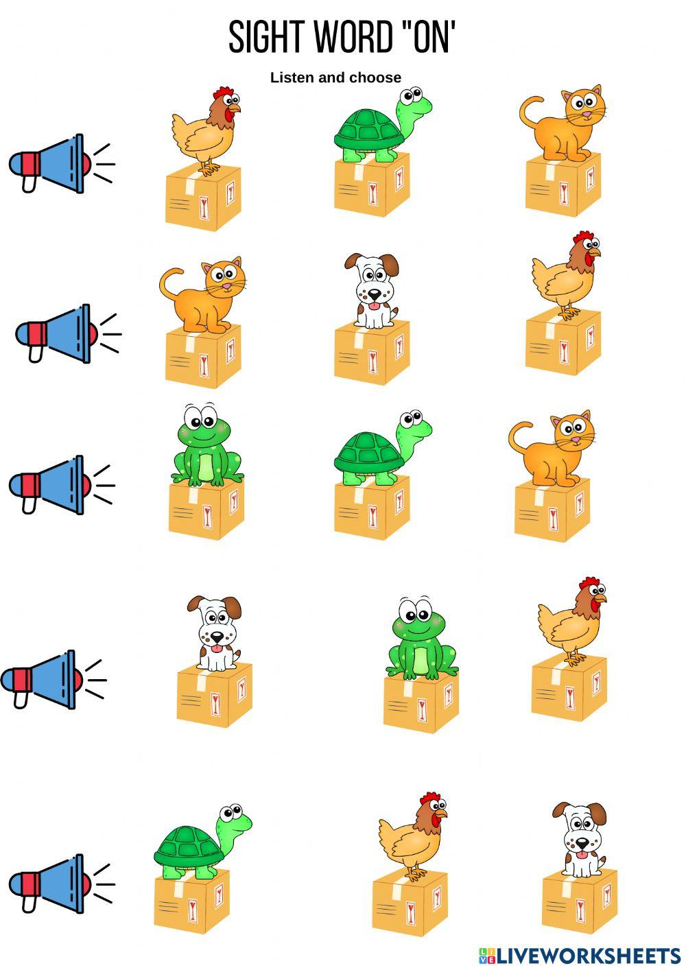 Sight word on online worksheet | Live Worksheets