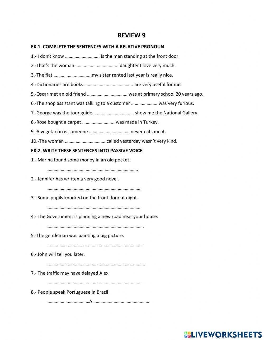 Review online exercise for 7 | Live Worksheets