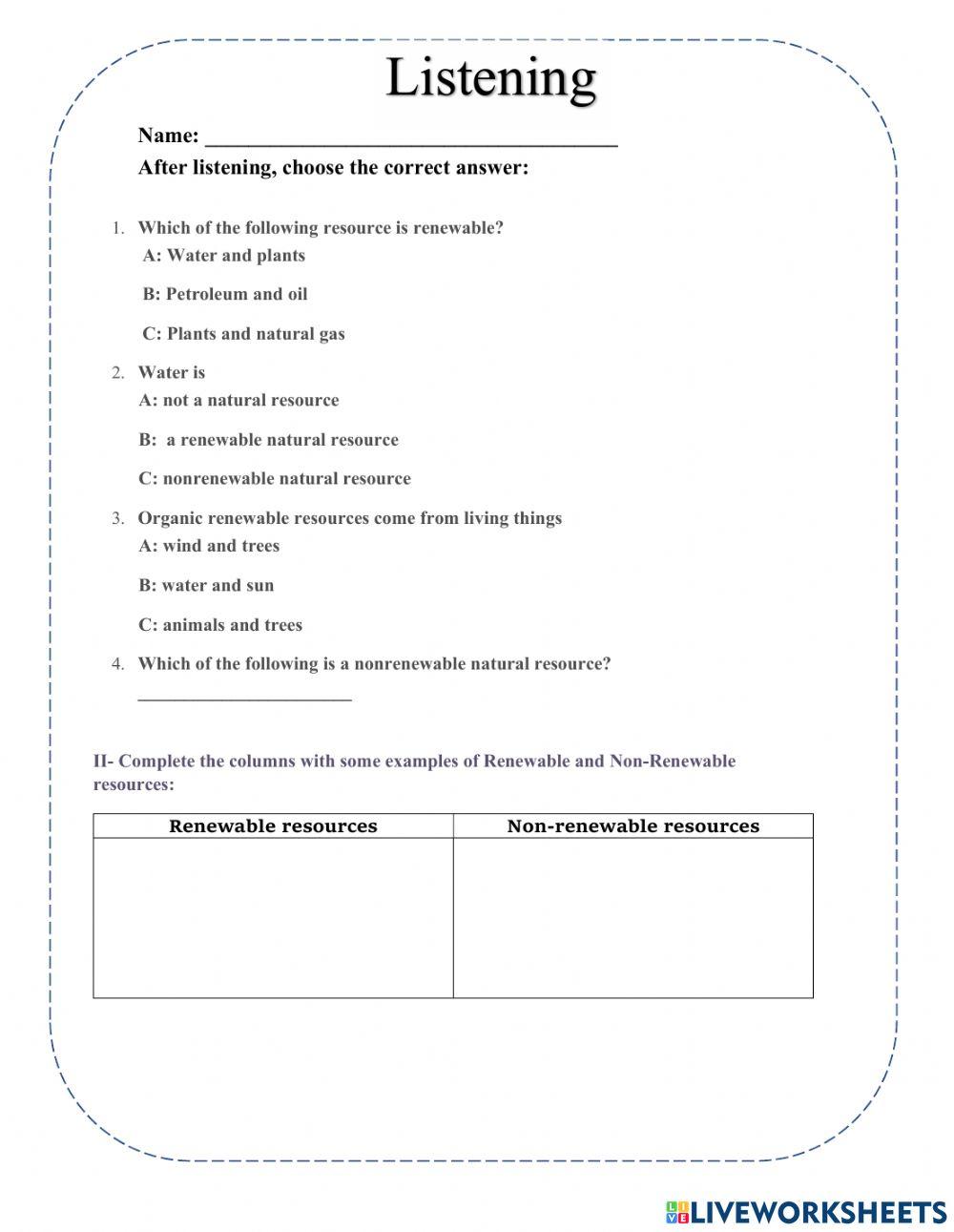Natural Resources online exercise for 10 | Live Worksheets