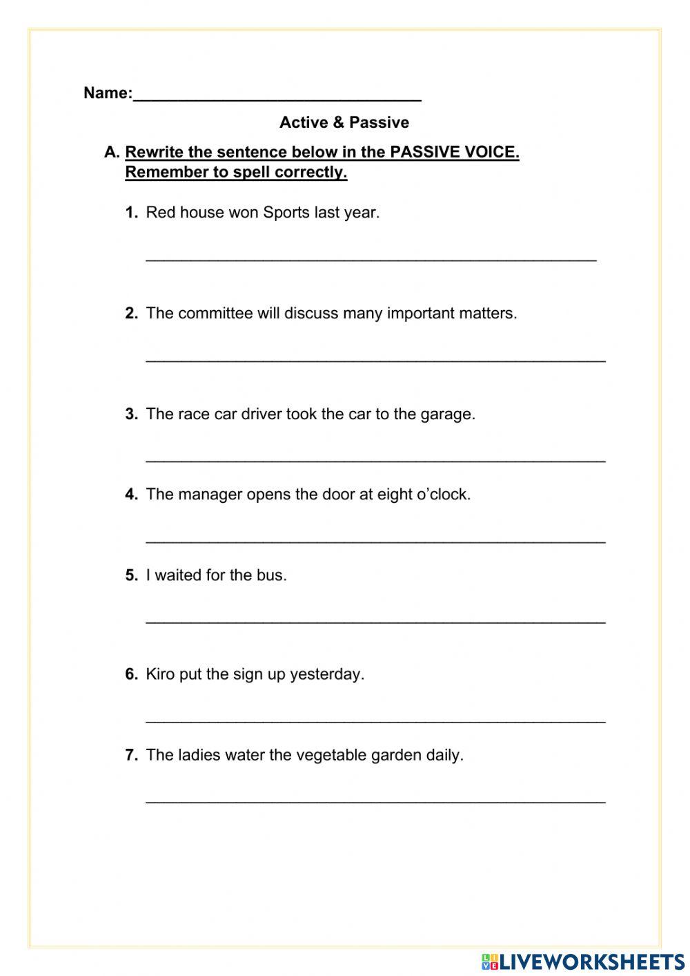 Active & Passive Assessment 1865260 | MsStoute | Live