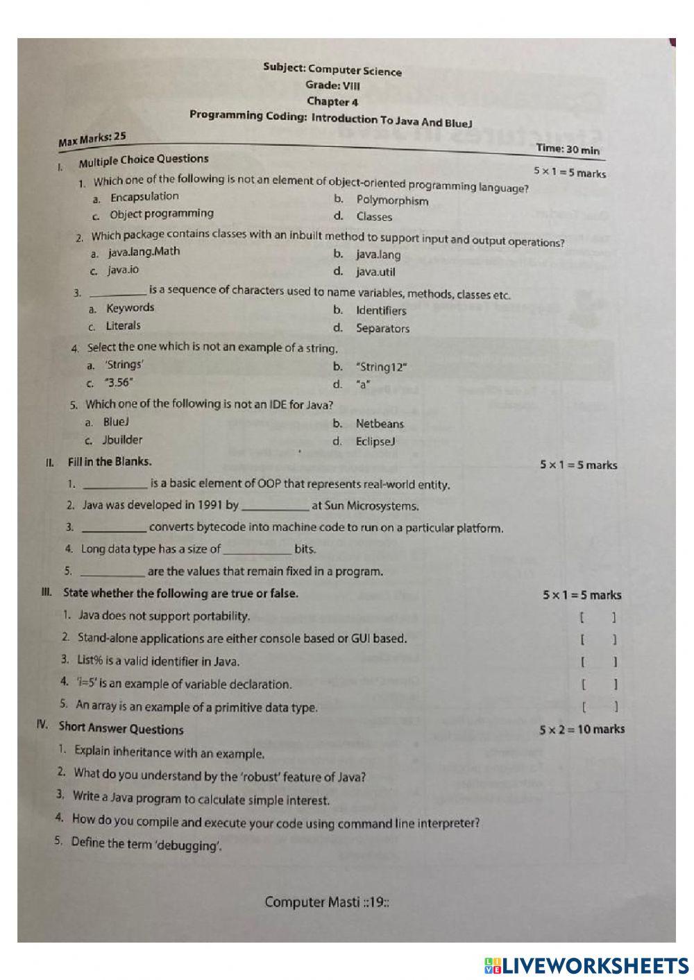 CLASS8REVISION2 online exercise for | Live Worksheets