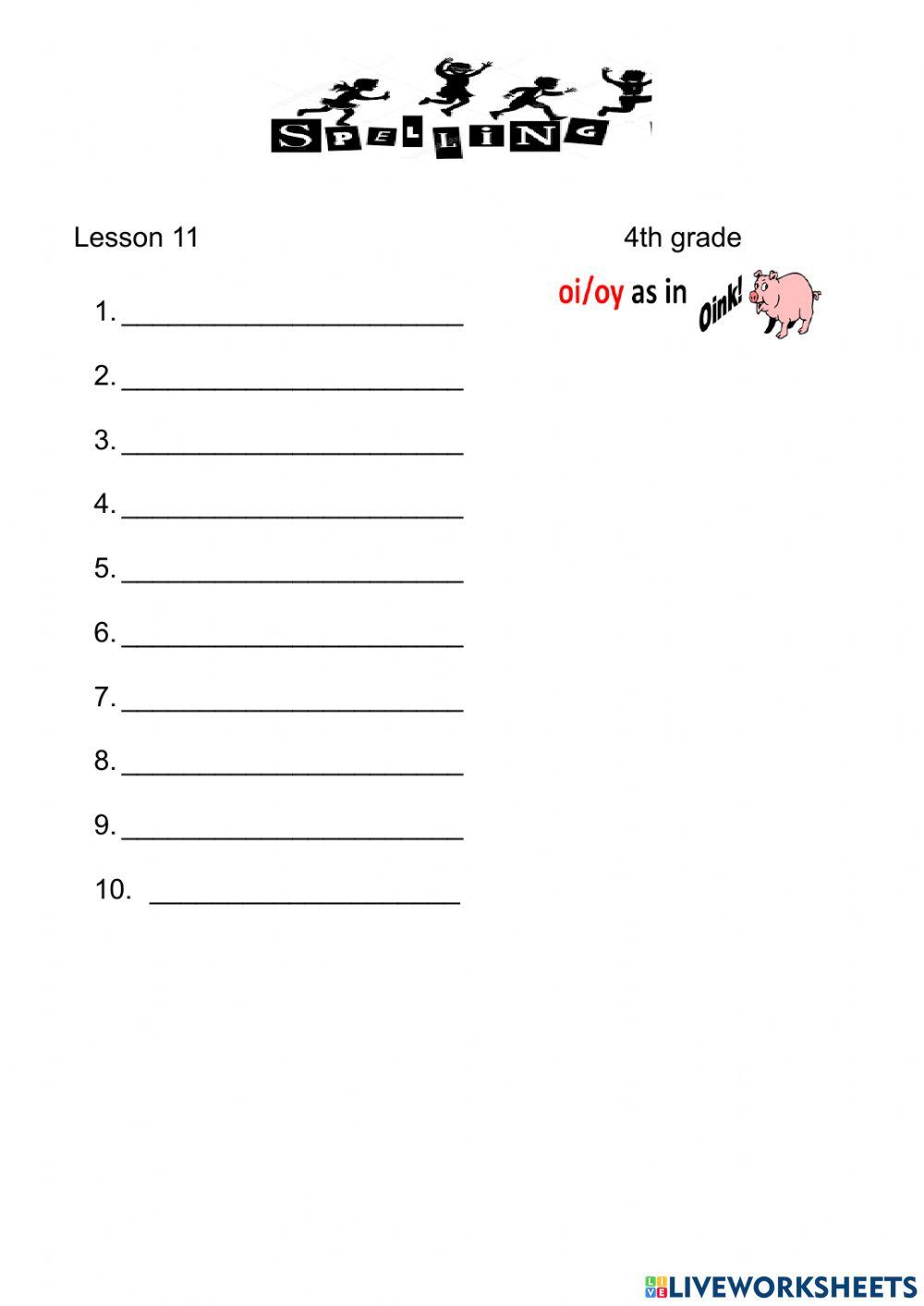 Spelling Online Exercise For 4th Grade Live Worksheets spelling-online-exercise-for-4th-grade-live-worksheets