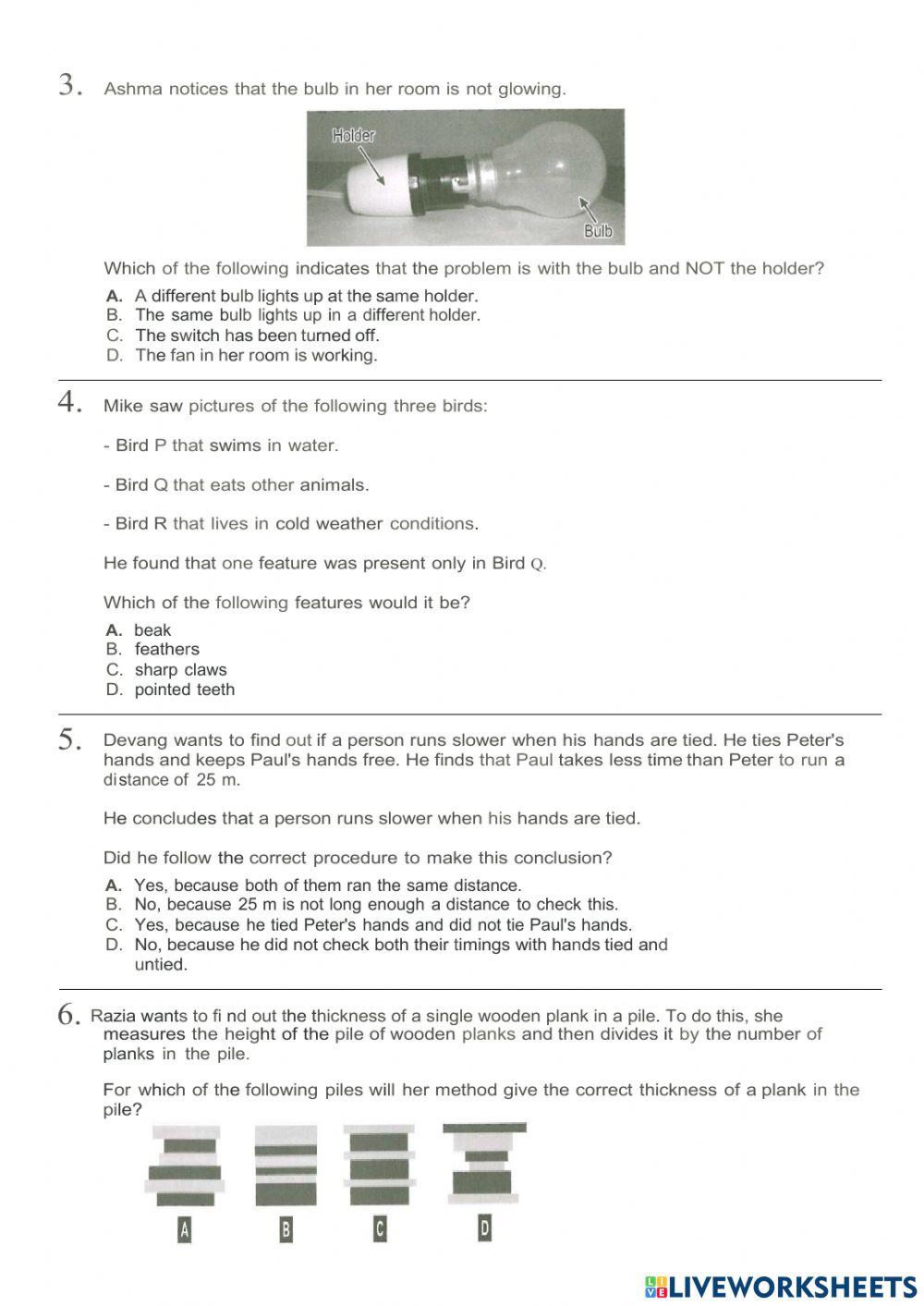 ASSET MOCK TEST online exercise for | Live Worksheets