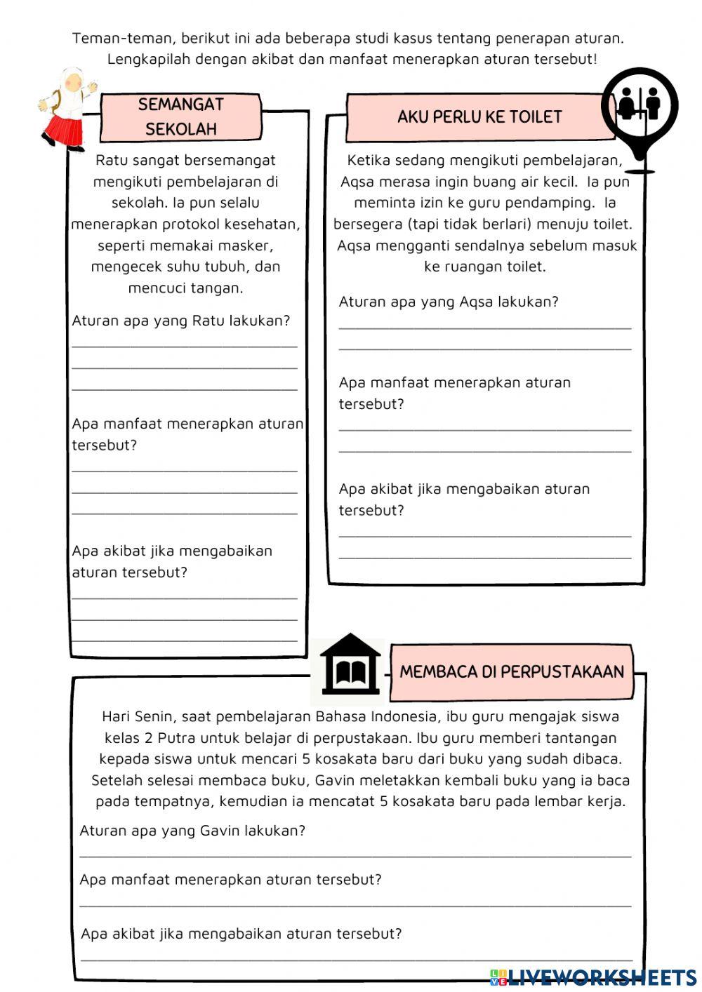 PH Aturan dan Tata Tertib worksheet | Live Worksheets