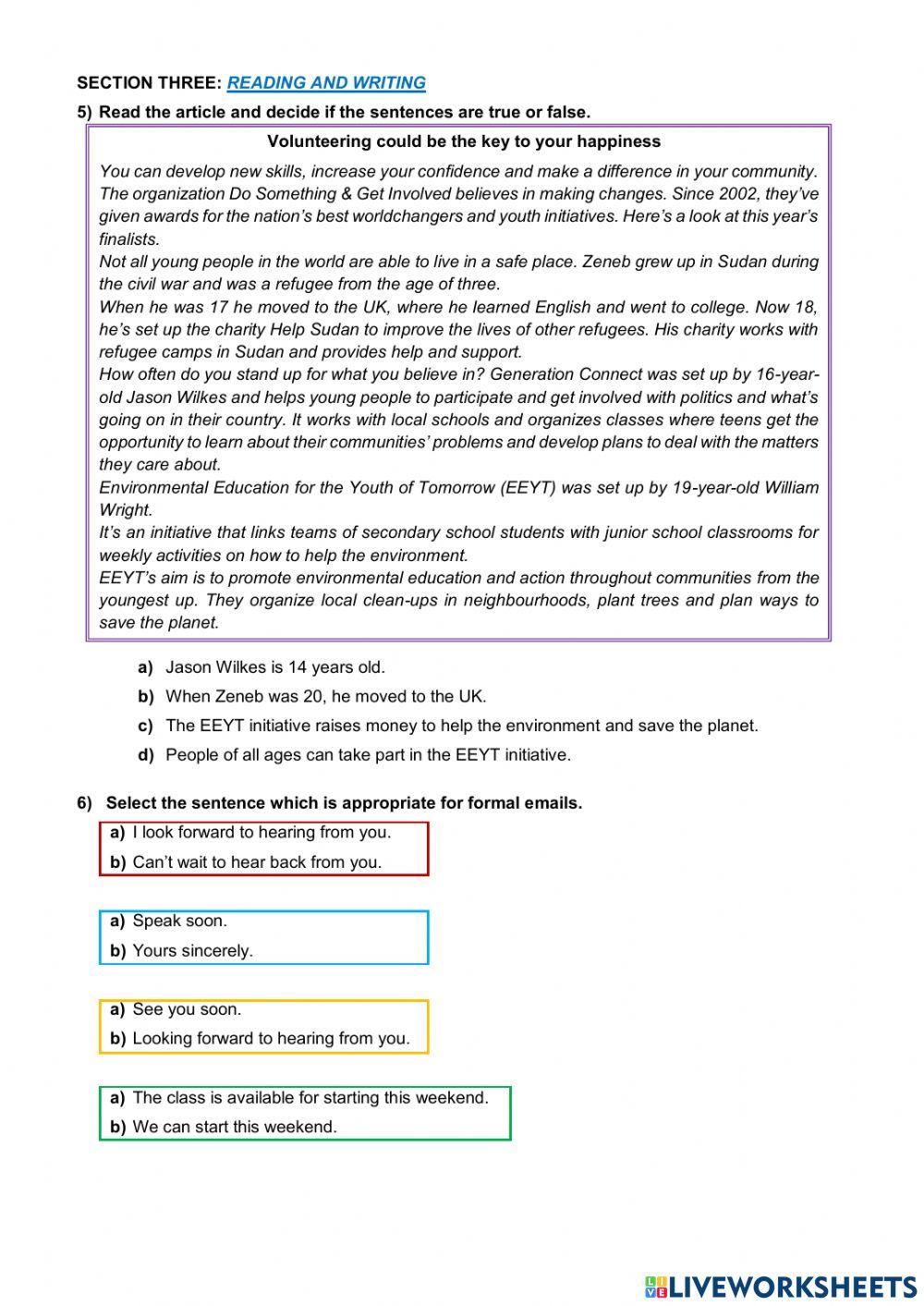 10th lvl 3 (2-2) 2 online exercise for | Live Worksheets