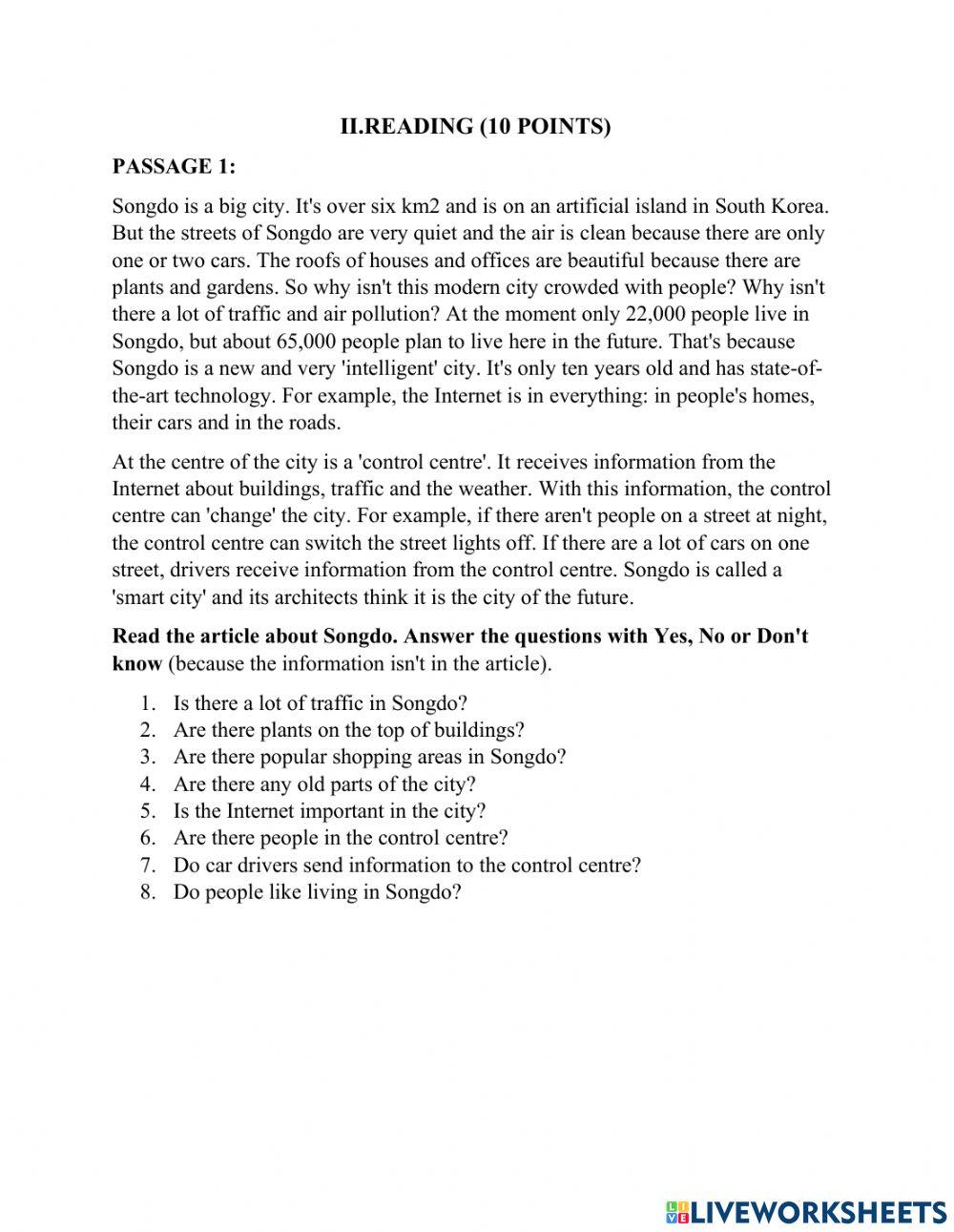 Ielts beginner - final test worksheet | Live Worksheets