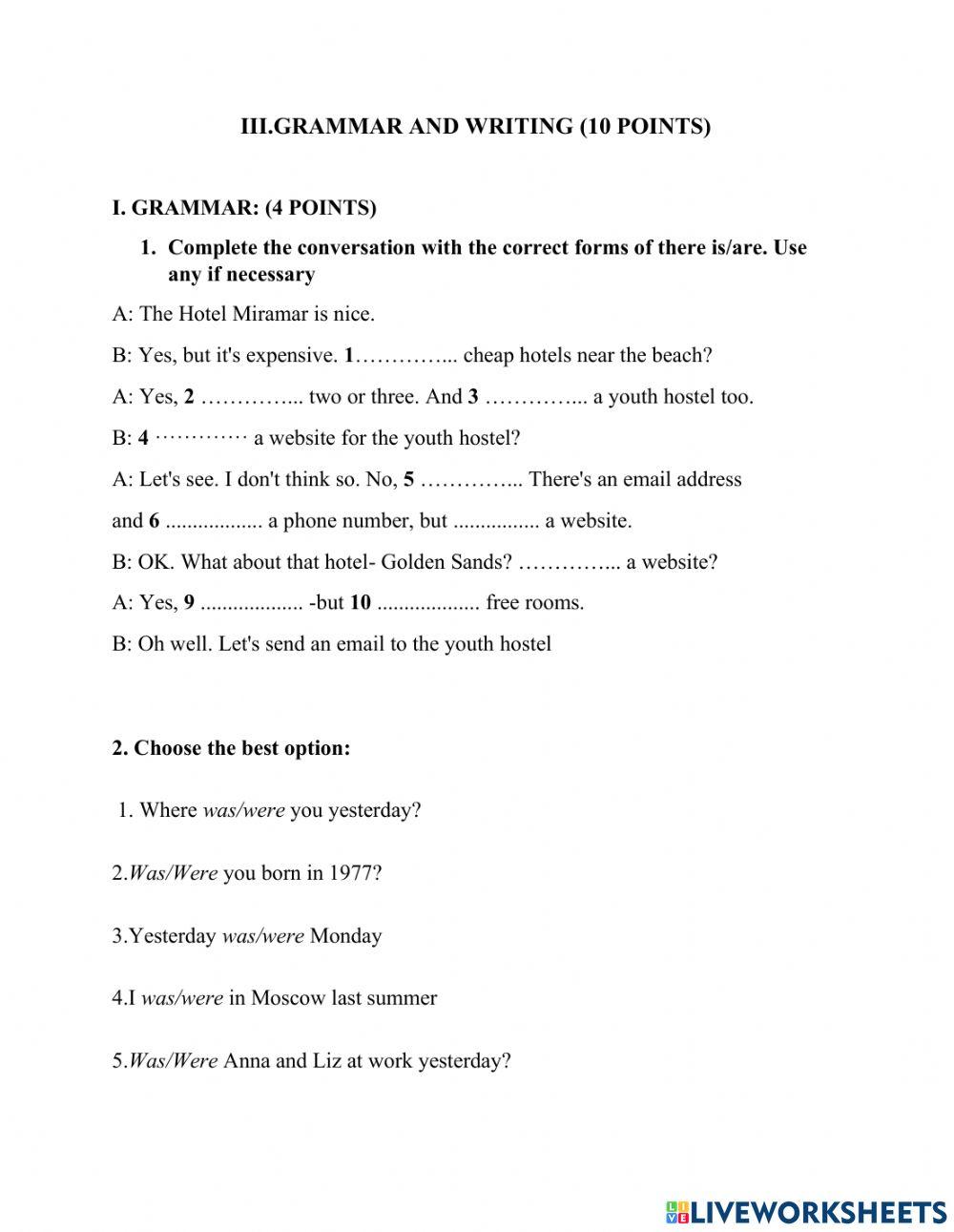 Ielts beginner - final test worksheet | Live Worksheets