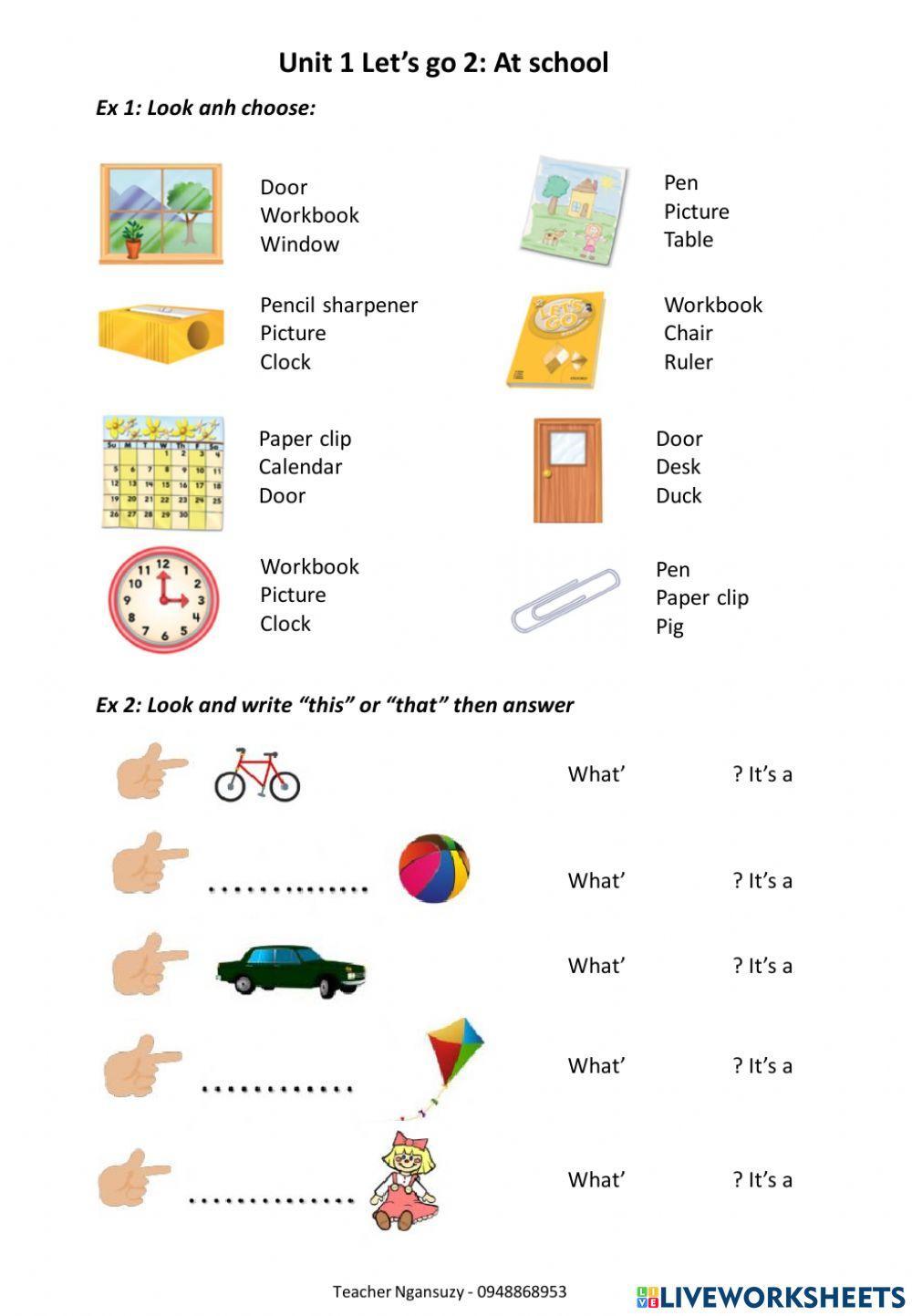 Let S Go 2 Unit 1 At School Interactive Worksheet Top - vrogue.co