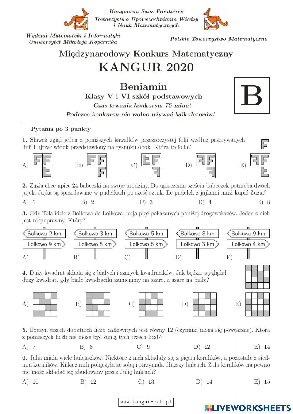 Kangur Beniamin 1866750 | Patryk Pankowski