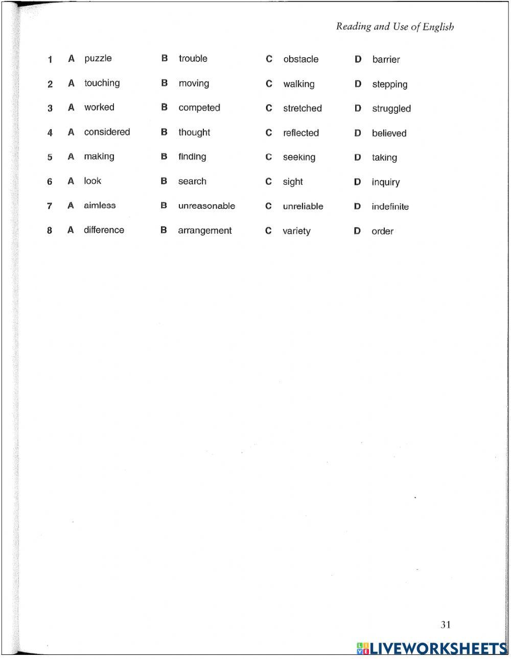 B2 Reading and … | Free Interactive Worksheets | 6832334