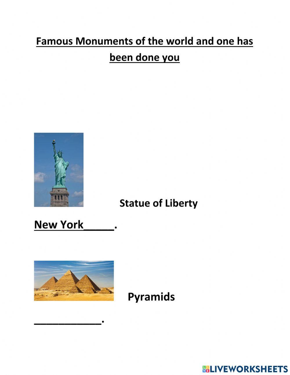 Famous Monument… | Free Interactive Worksheets | 1867073