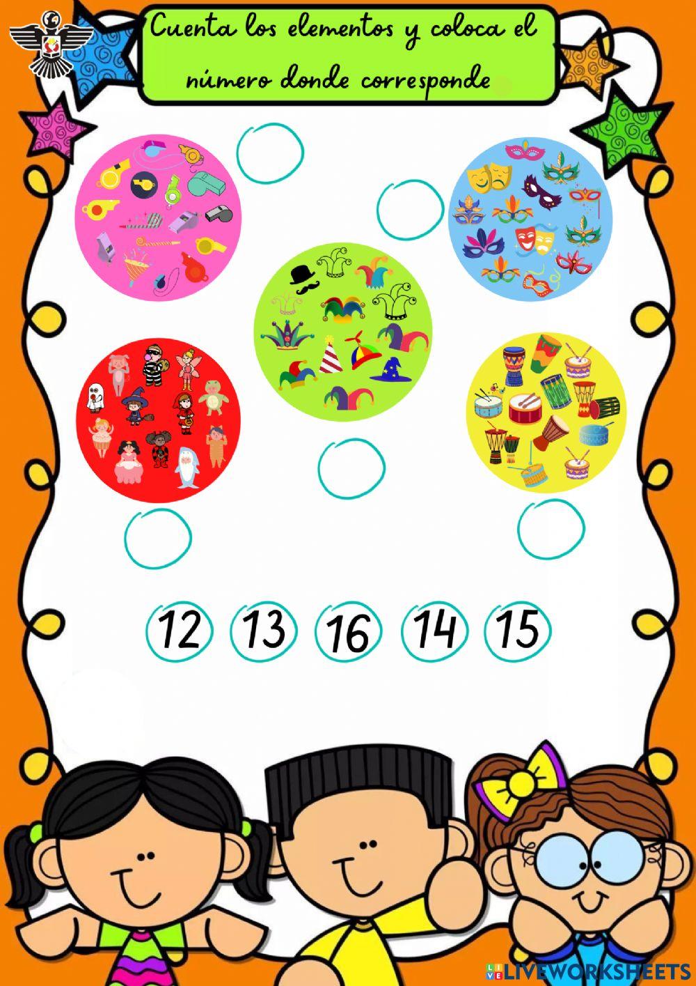 Cuenta los elementos online worksheet | Live Worksheets